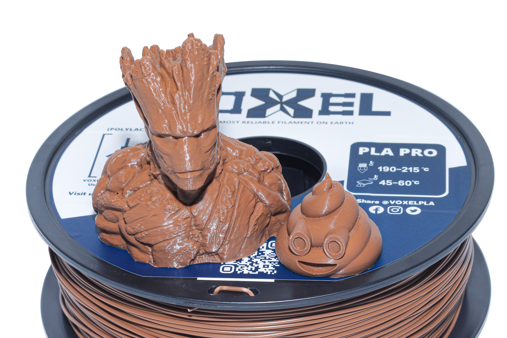 VOXELPLA PLA Plus Brown Filament - $16.99 1.75mm for FDM 3D Printer