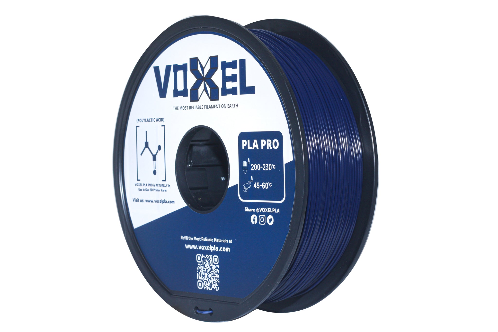 VOXELPLA PLA Plus VOXEL Blue Filament - $16.99 1.75mm for FDM 3D Printer